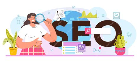 Premium Vector Seo Typographic Header Idea Of Search Engine Optimization For Website