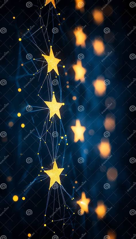 Digital Constellation Connectivity And Data Symbolizing A Network With Glowing Lines And Stars