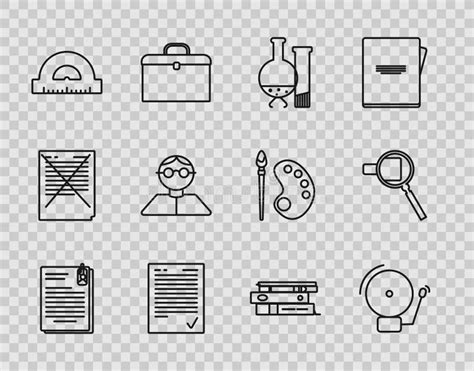 set line file document and paper clip exam sheet with check mark