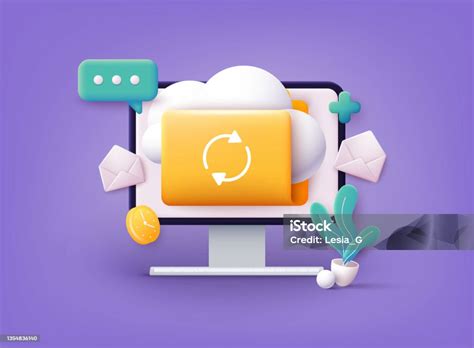 클라우드 저장소 아이콘입니다 데이터 전송이 있는 디지털 파일 조직 서비스 또는 앱입니다 3d 웹 벡터 일러스트레이션 개념에 대한 스톡 벡터 아트 및 기타 이미지 Istock