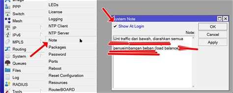 Membuat Note Catatan Pop Up Di Mikrotik System Note Edit Note