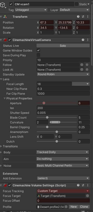 Unable To Use Depth Of Field With Cinemachine Unity Engine Unity