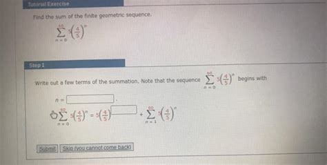 Solved Tutorial Exercise Find The Sum Of The Finite