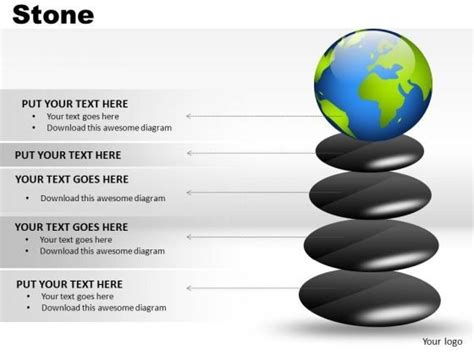 Globe Balanced On Stone Powerpoint Slides And Ppt Diagram Templates