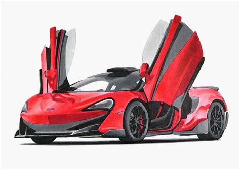 How To Draw A Supercar Step By Step Mclaren 600lt Drawing Tutorial