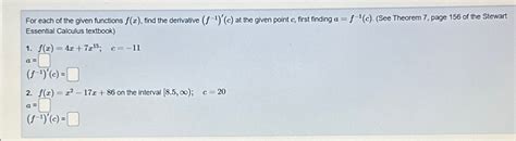 Solved For each of the given functions f(x), ﻿find the | Chegg.com