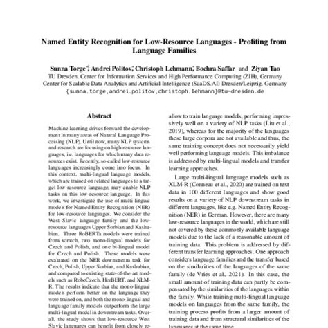 Named Entity Recognition For Low Resource Languages Profiting From