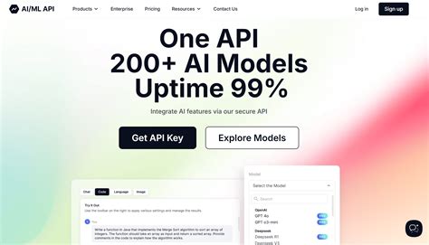 AI/ML API: One API, 200+ AI Models, Uptime 99% | Appscribed