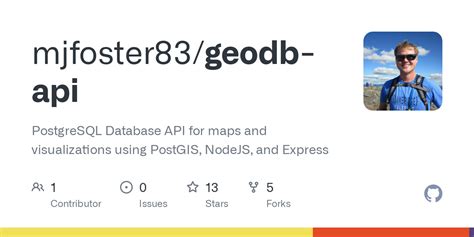 github mjfoster83 geodb api postgresql database api for maps and