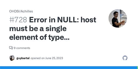 Error In Null Host Must Be A Single Element Of Type Character
