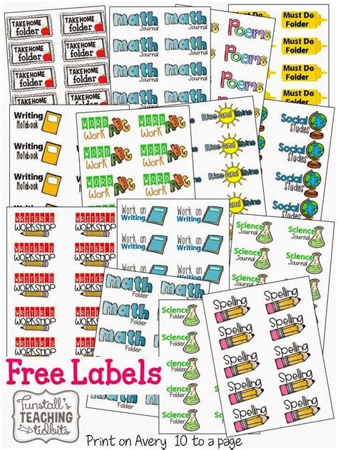 Free Labels For Folders And Journals Classroom Organisation Teaching