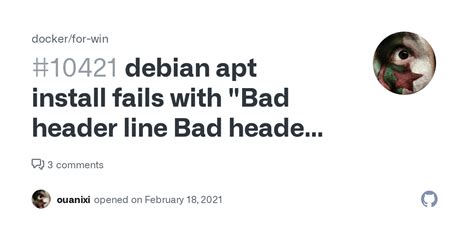 Debian Apt Install Fails With Bad Header Line Bad Header Data When