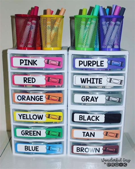 Crayon Drawer Labels Classroom Organization Classroom Organisation