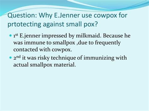 Molecular Biology Principle Of Immunization By Lpasteur And Ejenner