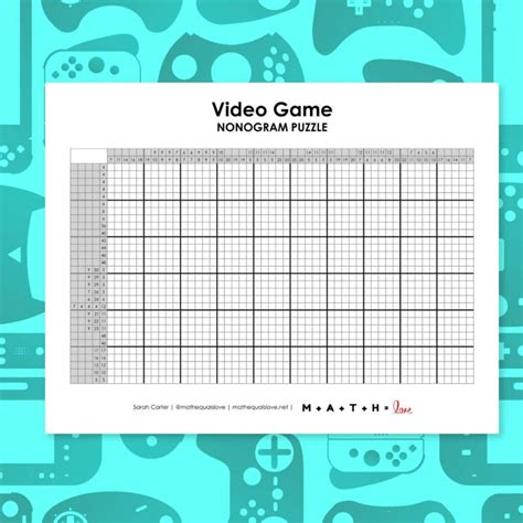 Video Game Nonogram Puzzle Math Love