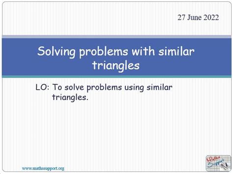 Maths Igcse E553 Problem Solving With Similar Triangles In 2024