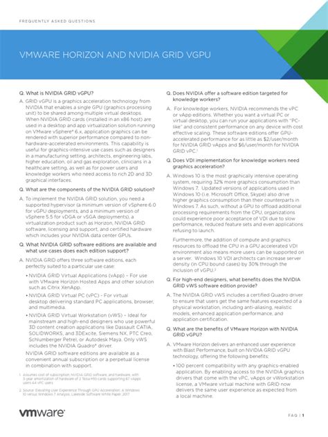 vmware nvidia grid vgpu faq pdf desktop virtualization graphics