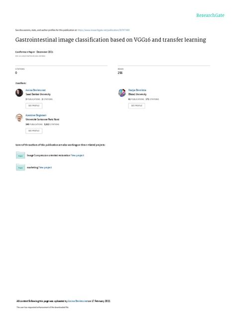 Gastrointestinal Image Classification Based On Vgg16 And Transfer Learning Ieee Pdf Systems