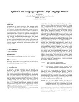 Symbolic And Language Agnostic Large Language Models DeepAI