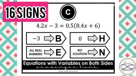 Equations With Infinite Solutions No Solution Or One Solution Activity
