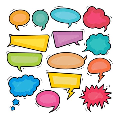 Premium Vector Comic Chat Bubble Colorfull Vector Set