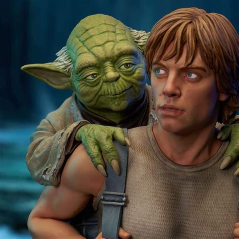 Luke Skywalker With Yoda Gentle Giant Mini Busts Greedos Guide