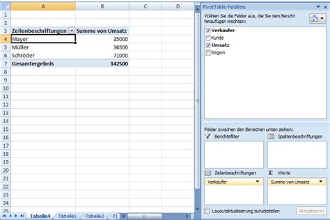Pivot Tabelle In Excel Erstellen Pivot Tabelle