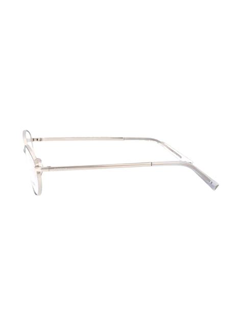 Prada Eyewear Oval Frame Glasses Silver Farfetch