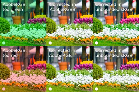 Color Correction Fails In Unbounded SRGB