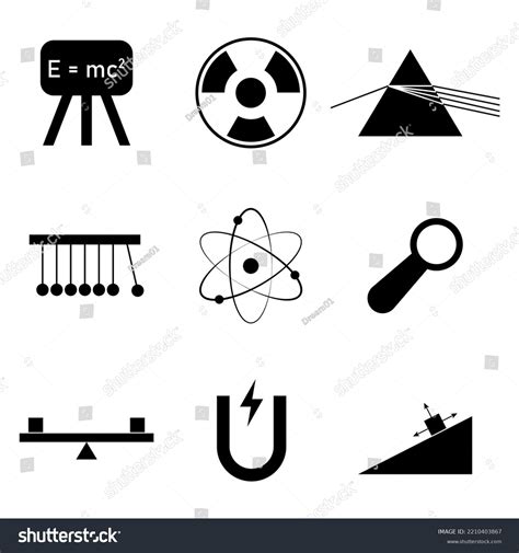 Physics Icon Set Science Physics Icons Stock Vector Royalty Free 2210403867 Shutterstock