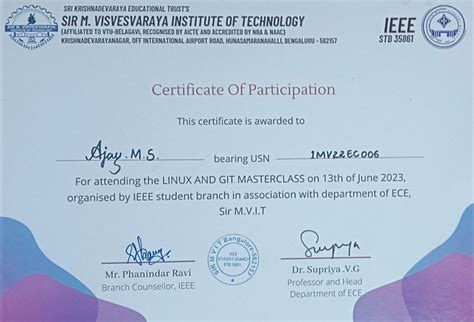 Ajay M S On Linkedin Linux Git Masterclass Ieee Learninganddevelopment Sirmvit