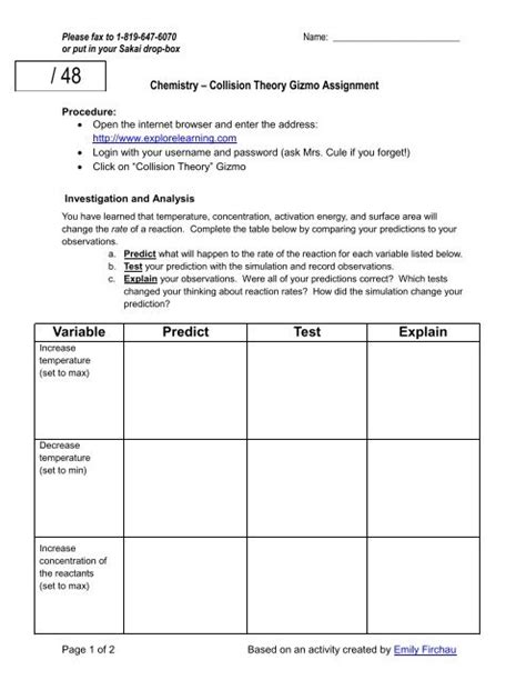 collision theory gizmo assignment learn blog