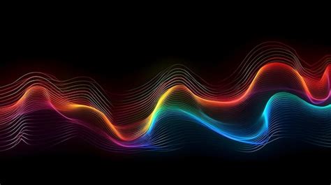 Premium Ai Image Abstract Colorful Waves On A Dark Background With