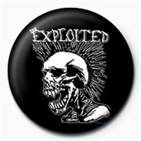 The Exploited - Button Badge - White Skull Logo, 4,99
