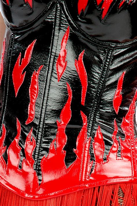 Flamin Hot Devil Corset With Collar
