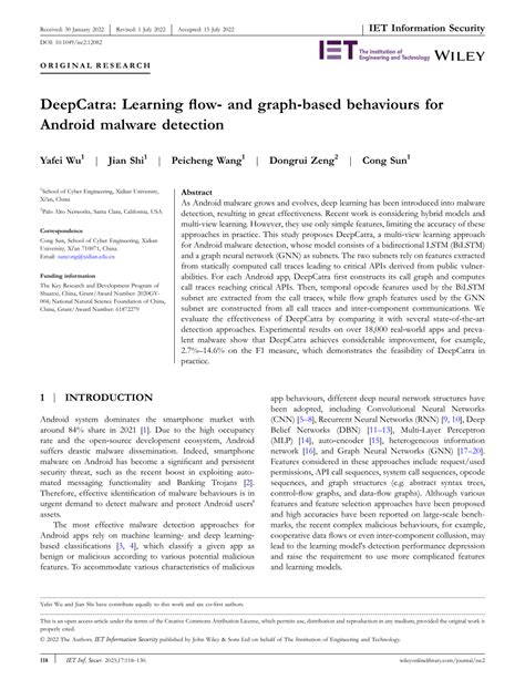 pdf deepcatra learning flow‐ and graph‐based behaviours for android