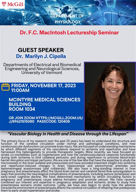 Friday Seminar Series Department Of Physiology Mcgill University