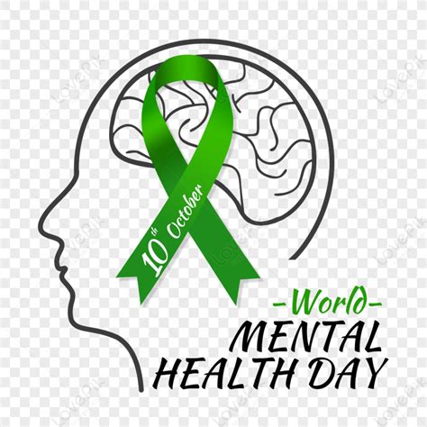 세계 일러스트 정신 건강의 날 질감 녹색 리본 요소전국우울증 Png 일러스트 무료 다운로드 Lovepik