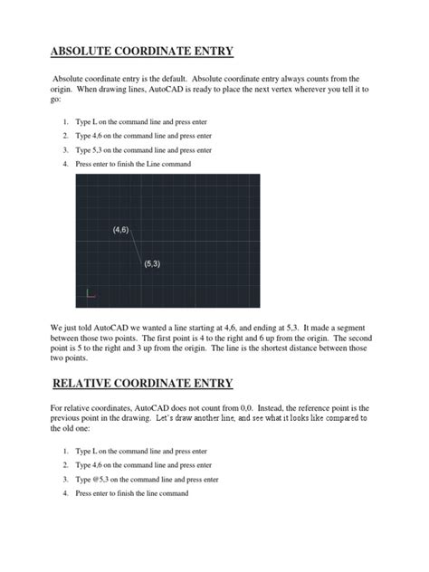 Absolute Relative And Polar Coordinate Entry Pdf Coordinate System Cartesian Coordinate System