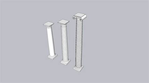 Tuscan Doric And Ionic Columns As Modeled Live 3d