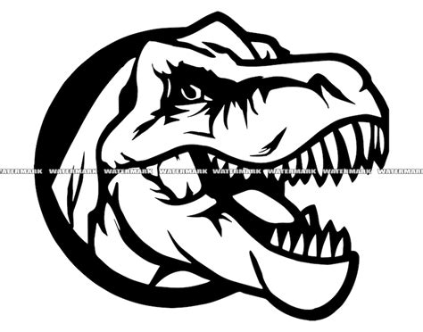 Dinosaur Trex Head Mascot 3 Svg Cut File Dxf Png Clipart Etsy