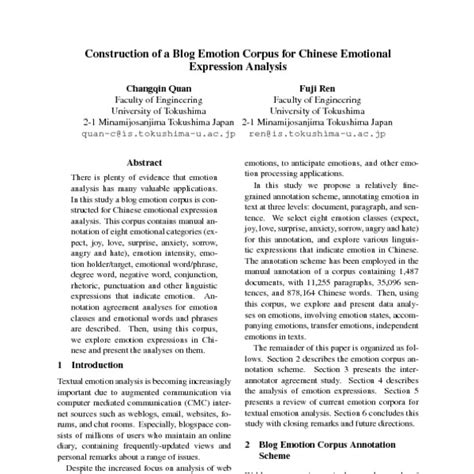 Construction Of A Blog Emotion Corpus For Chinese Emotional Expression