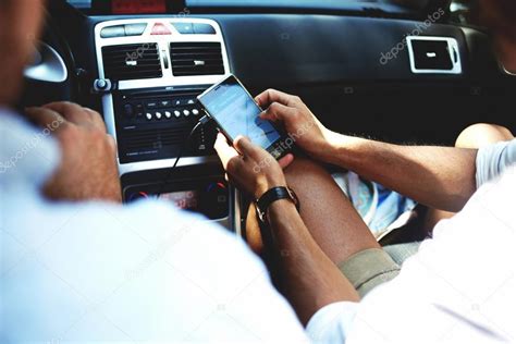 Man Using Navigation On Mobile Phone Stock Photo GaudiLab 94604706
