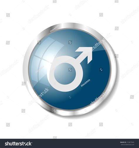 Man Sex Symbol Blue Button Icon Stock Vector Royalty Free 213877045 Shutterstock