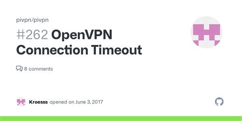 Openvpn Connection Timeout · Issue 262 · Pivpnpivpn · Github