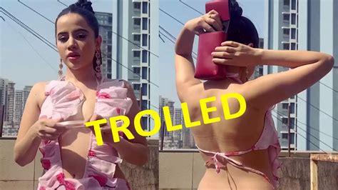 Urfi Javed Wears Another Weird Outfit Made From Old Saree Hangs Makeup