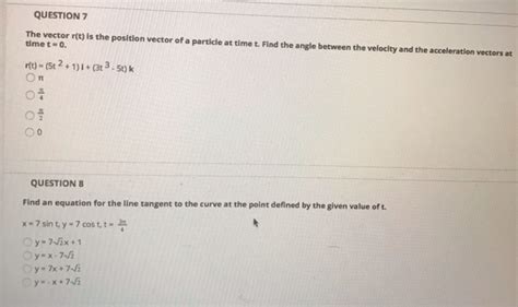 solved question 7 the vector r t is the position vector of