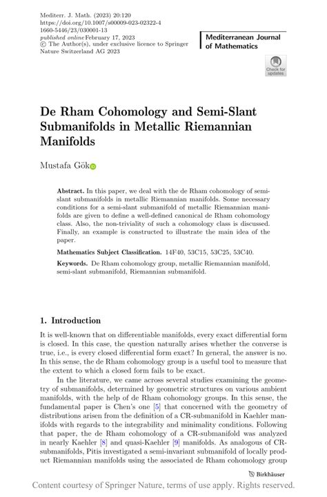 De Rham Cohomology And Semi Slant Submanifolds In Metallic Riemannian Manifolds