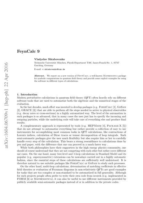 Pdf Feyncalc 9