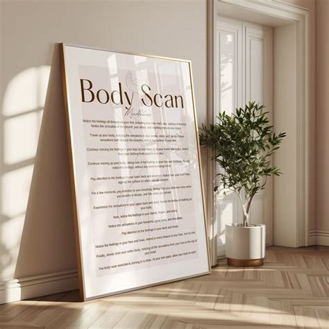 Body Scan Mindfulness Exercise Body Scan Wall Art Worksheet Relaxation Tool Coping